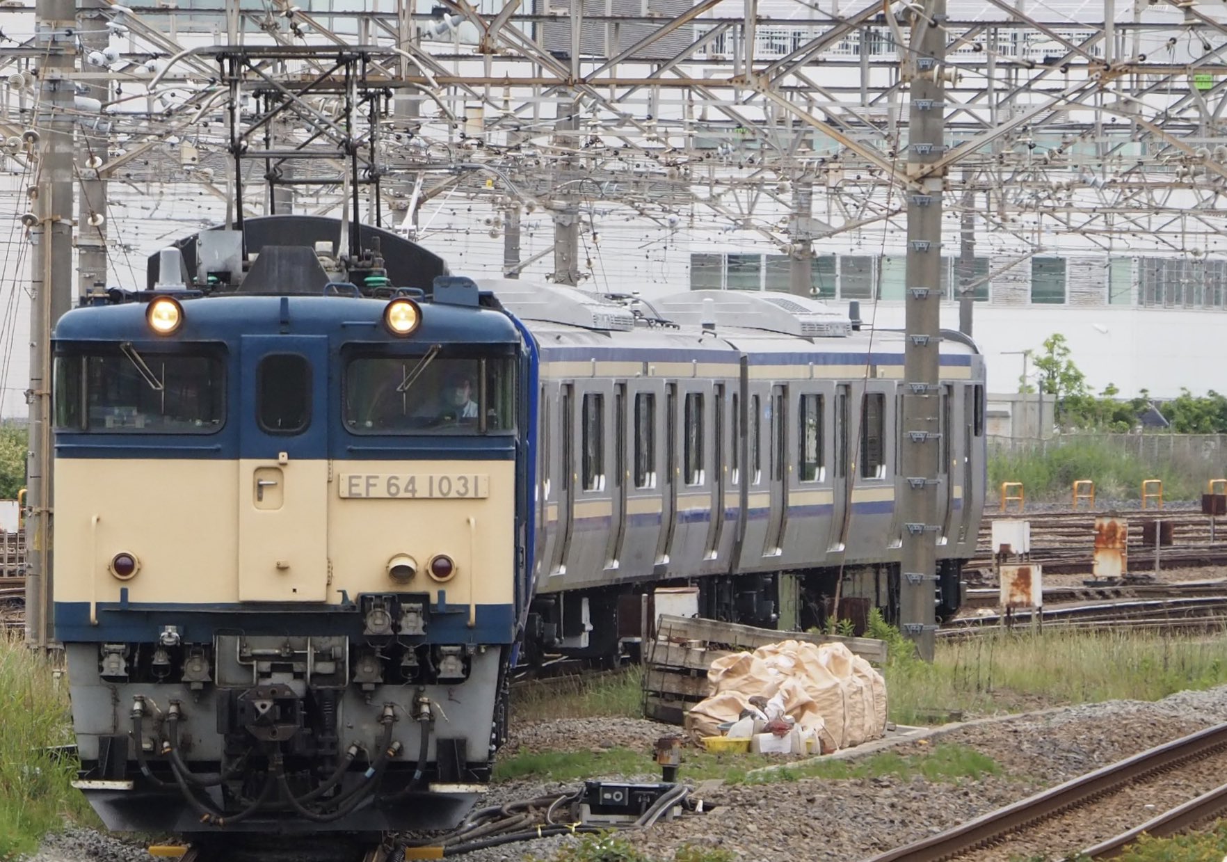 ミソテツ【鉄道旅】 on Twitter: "2023/6/8 配9644レ〜配9645レ 国鉄形電気機関車EF64-1031[新潟]+E235系クラJ-24編成新津配給輸送 @新川崎,横浜 ...