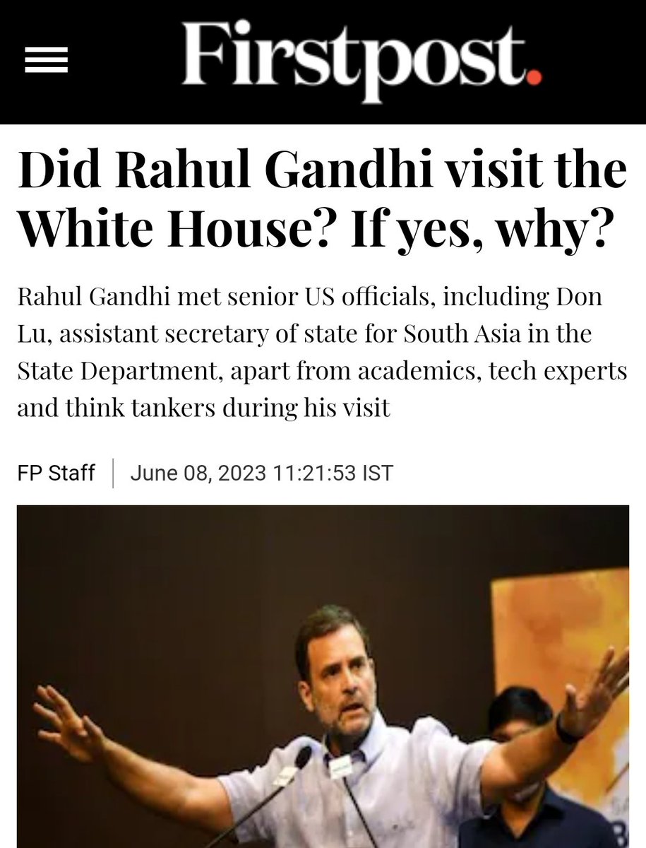 प्रेsident on Twitter: "RT @Incognito_qfs: Rahul Gandhi "secretly" visited White House & met ...
