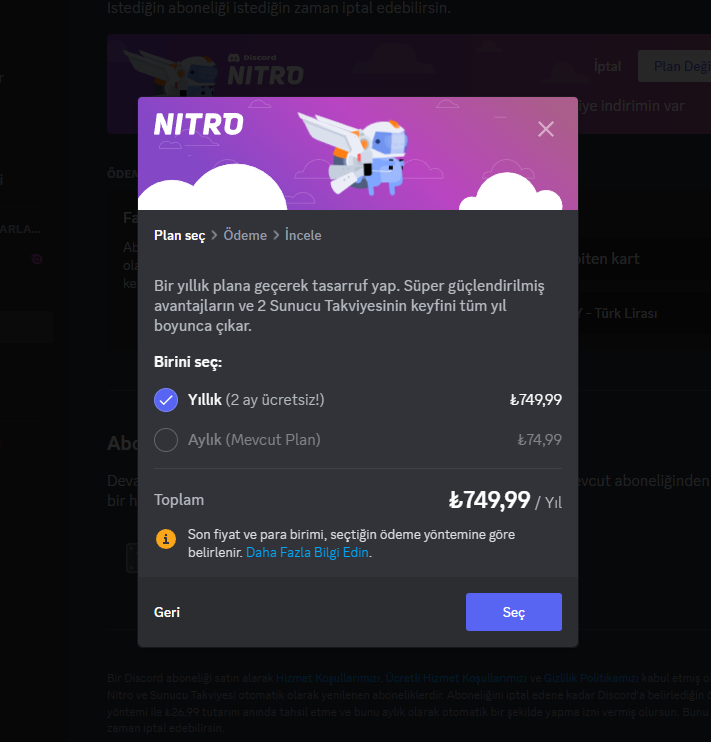De Marke Gaming on Twitter: "Discord Nitro'nun fiyatı zamlandı. Aylık: 26,99 TL > 74,99 TL ...