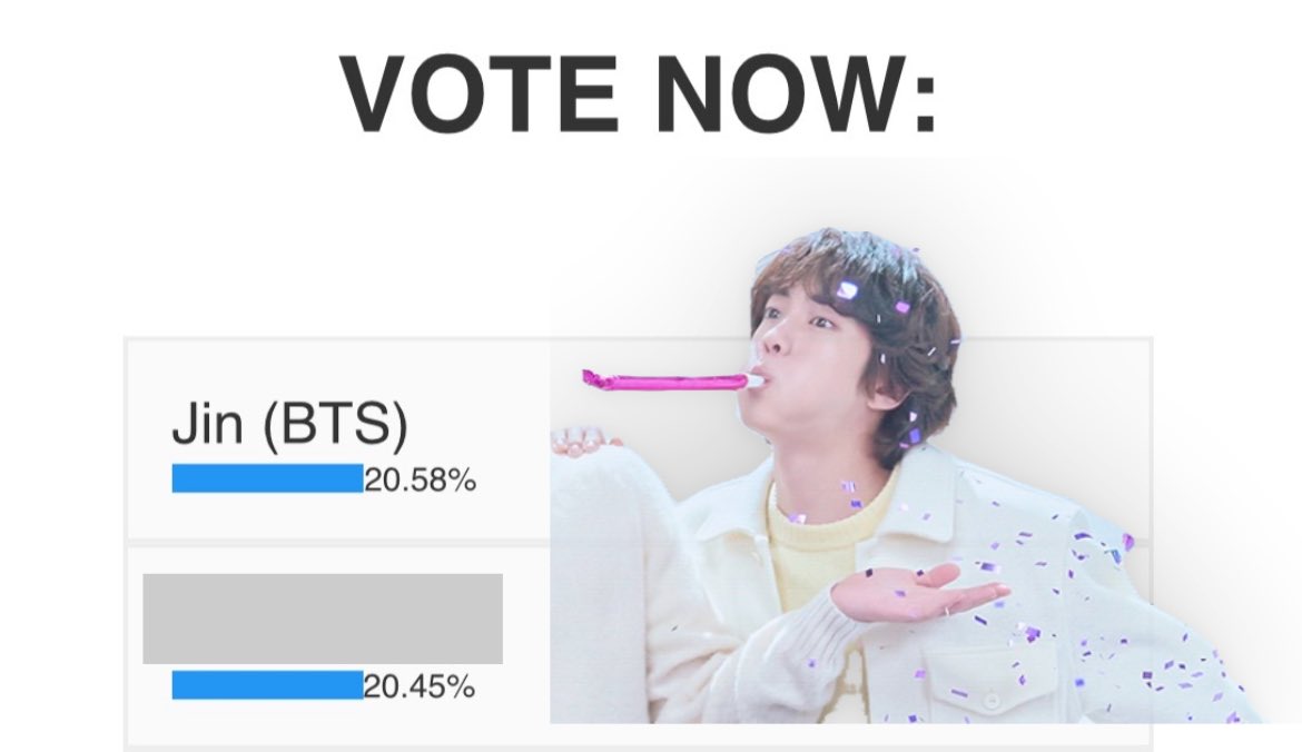JIN TAIWAN FANBASE 🧑🏼‍🚀 D-369 on Twitter: "🗳️ Vote for WORLDWIDE CUTIE JIN #Jin 1st place 🥳🥳 I ...