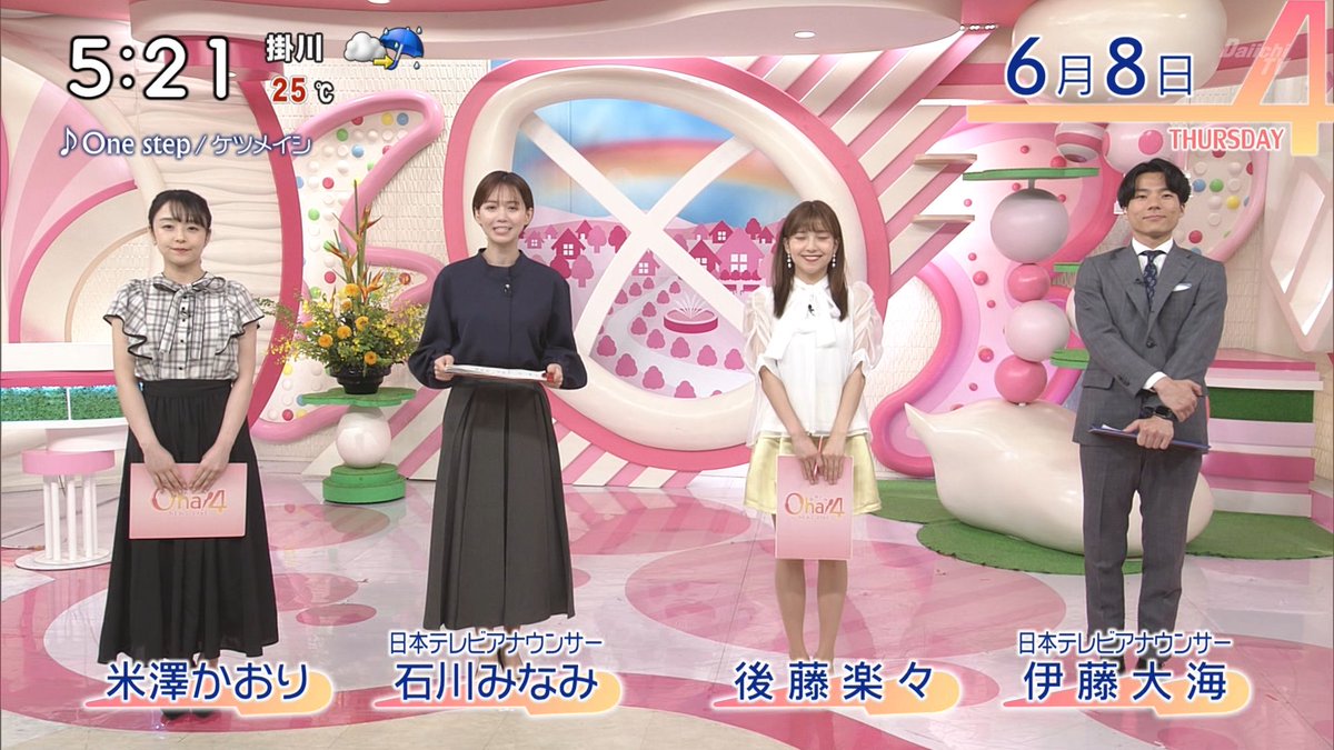 ナンガ(^O^)σ on Twitter: "#Oha4 #中西希 #米澤かおり #石川みなみ #後藤楽々 #伊藤大海 #2023年6月8日"