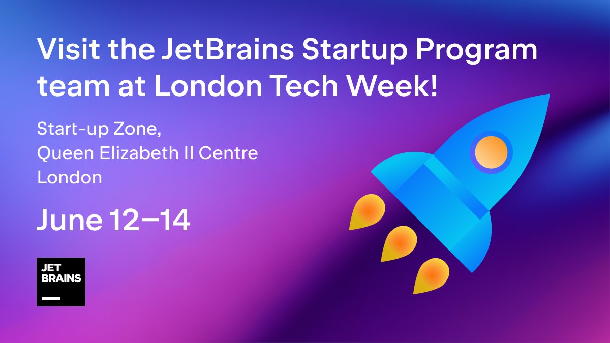 JetBrains on Twitter: "The JetBrains Startup Program team is heading to London Tech Week 🚀 Visit ...