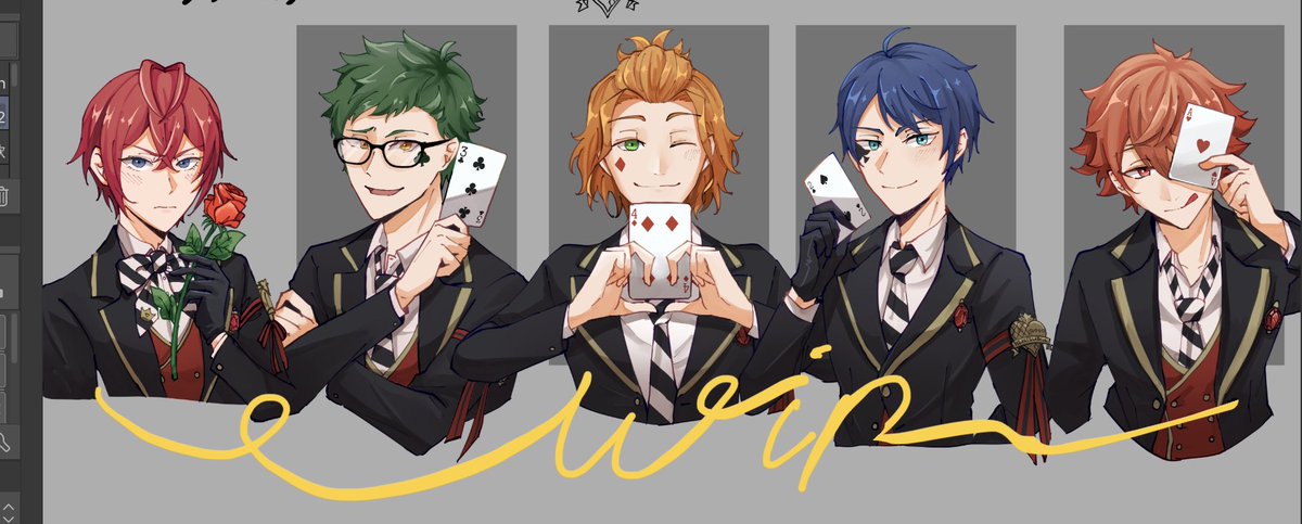 「Can i finish drawing 22 twst charas befo」|cheer 🍎のイラスト