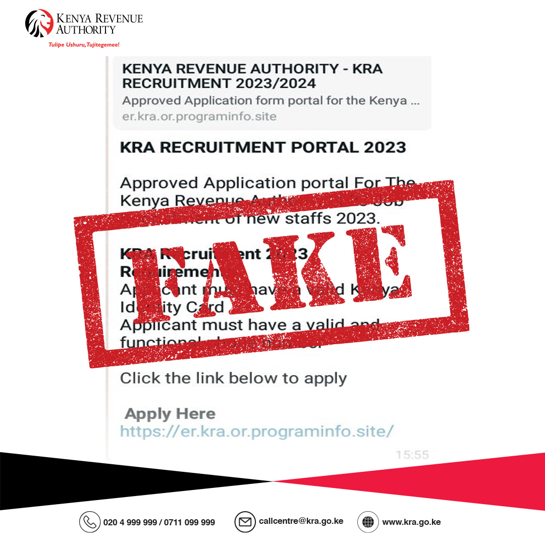 Kenya Revenue Authority on Twitter: "Attention job seekers! ⚠️ KRA only posts job vacancies on ...