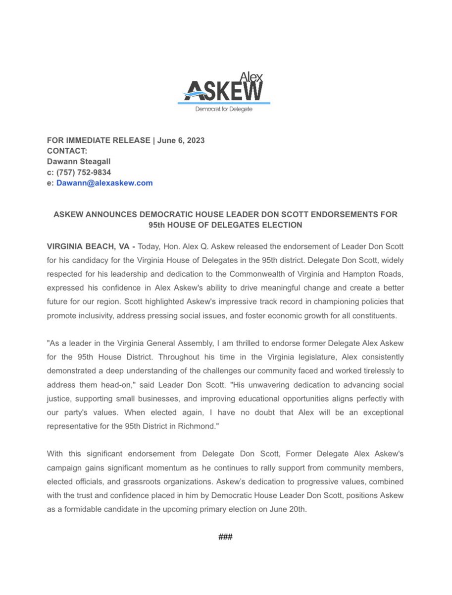 Maurice Hawkins, Jr. on Twitter: "RT @AlexAskew757: Today, I am honored to announce that I have ...