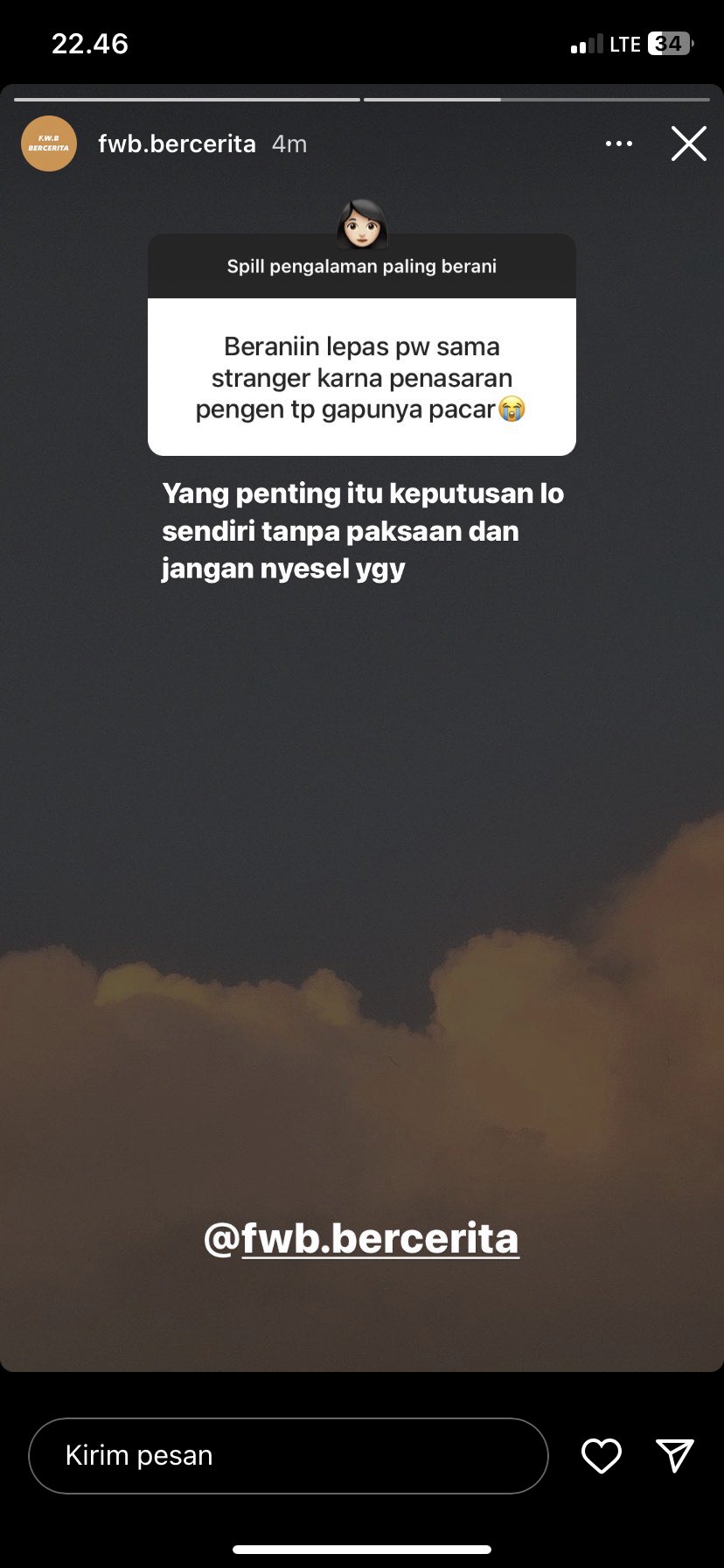 FWB BASE ID on Twitter: "FWB baru baca pengakuan orang di ig fwb. bercerita ni, orang orang kok ...