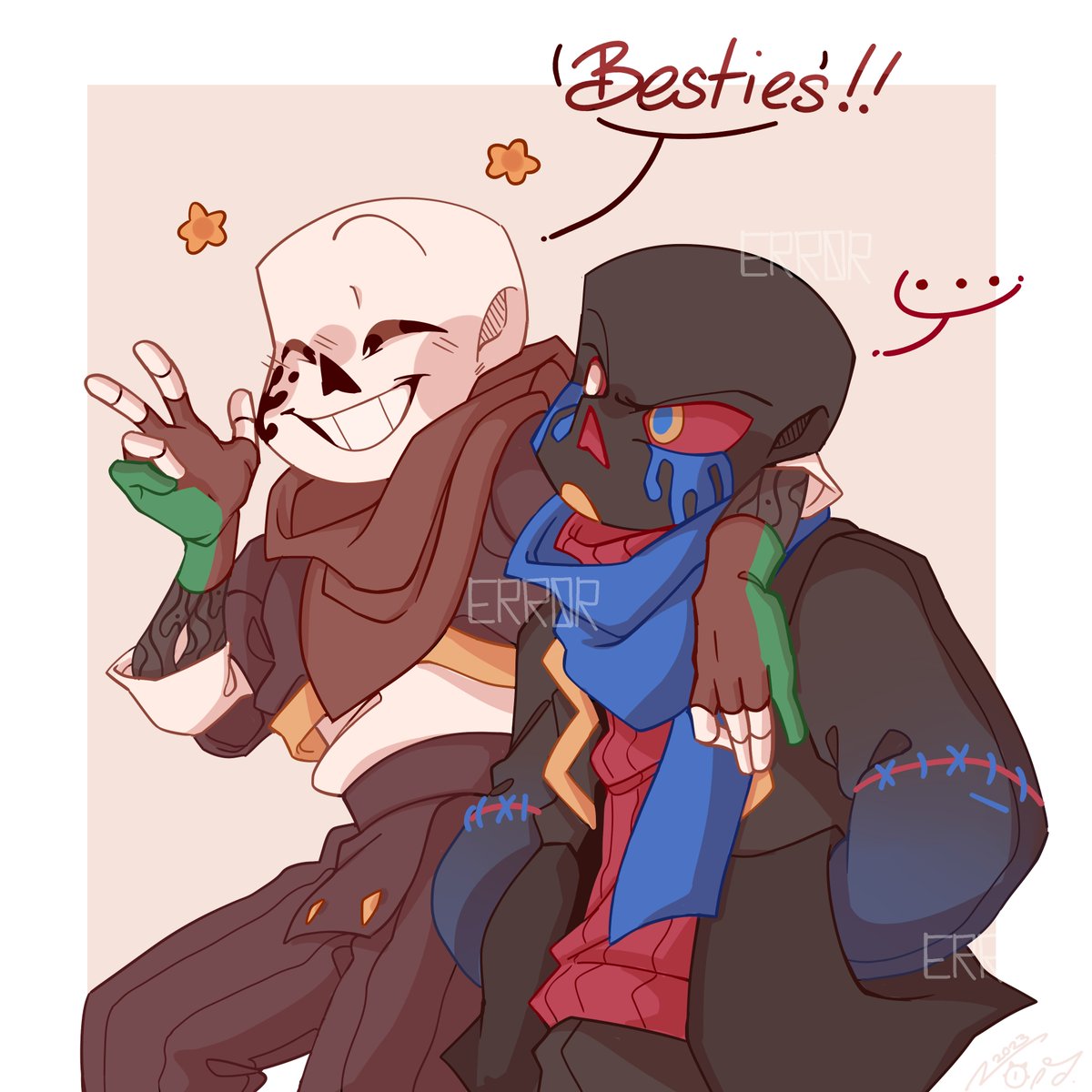 Skellecore On Twitter He Forgets Easily Undertale Fanart Inksans Errorsans