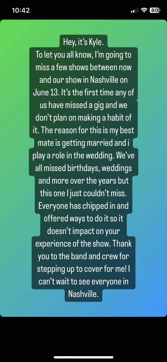 Bastille México on Twitter: "Kyle’s message:"