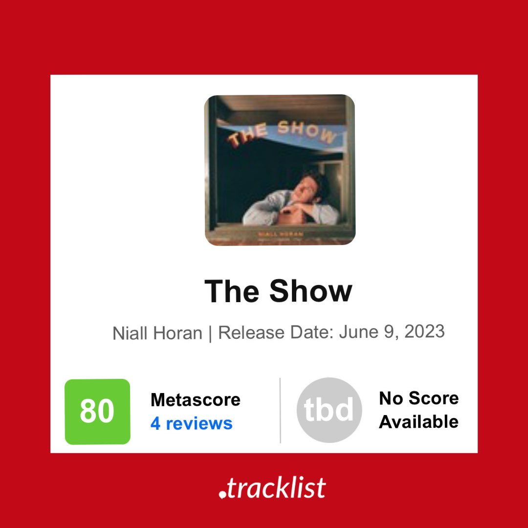 laises on Twitter: "RT @tracklist: O álbum "The Show", de Niall Horan, debutou com nota 80 no ...