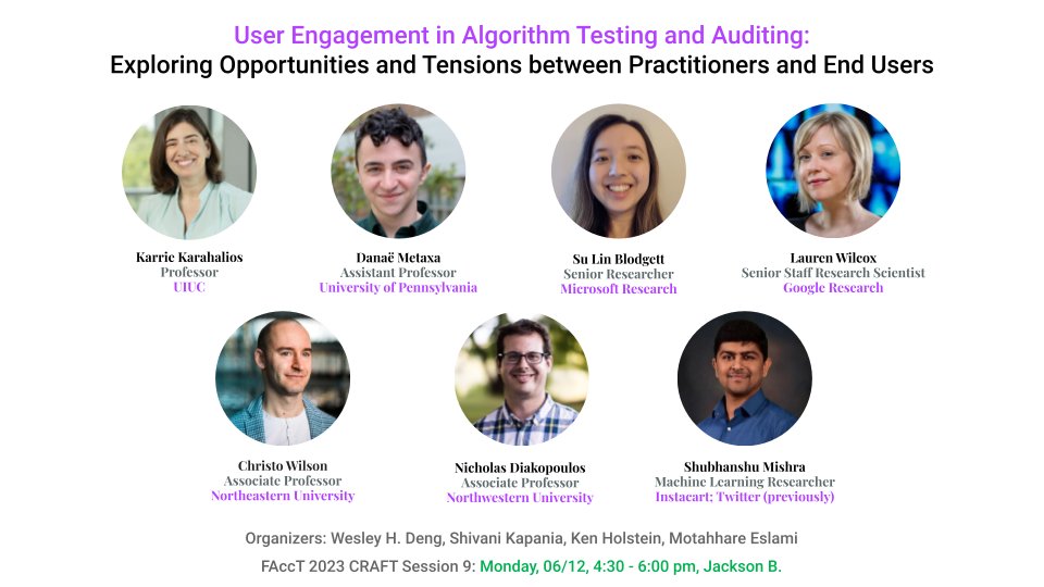 Wesley Hanwen Deng on Twitter: "Beyond thrilled to share our @FAccTConference in-person CRAFT ...