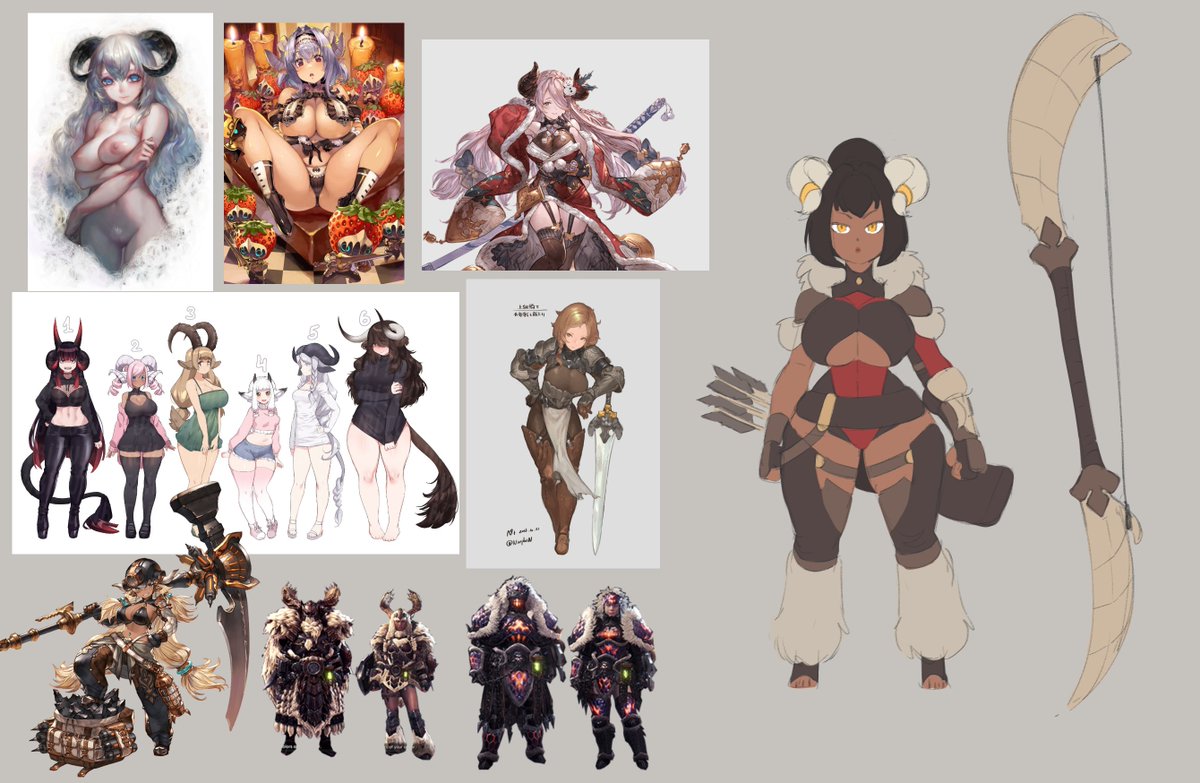 Ecch' n' Skecch on Twitter: "Been reworking some OCs on the side. Used a reference board for ...