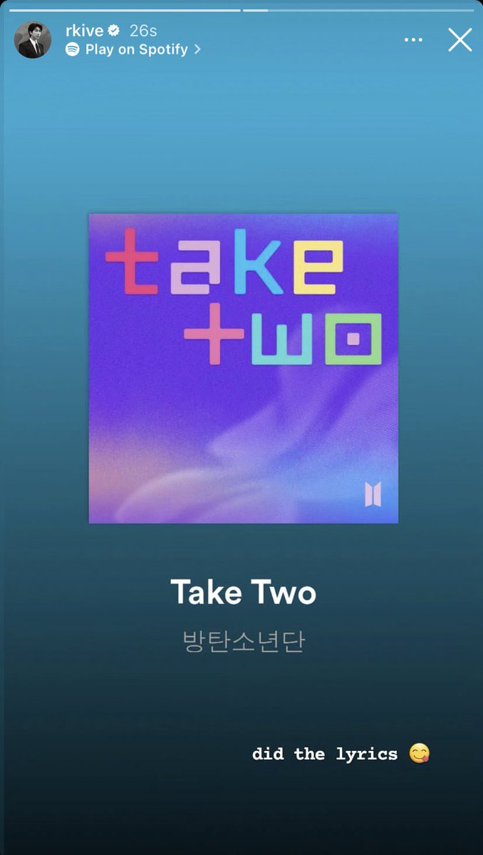 Kim Namjoon Source on Twitter: "230609 RM via instagram story listening to “Take Two” by BTS ...