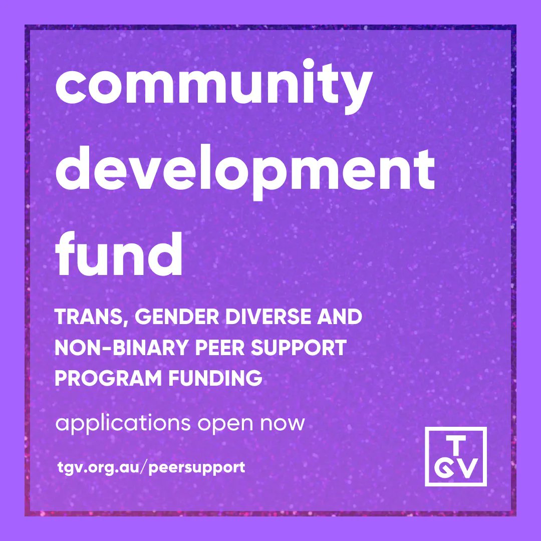 Transgender Victoria | TGV on Twitter: "🤝Community Development Fund • Trans, Gender Diverse and ...