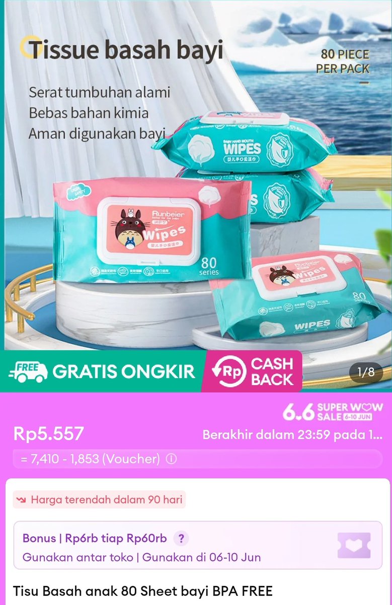 ️Info Barang Lucukk ️ on Twitter: "Tisu Basah Isi 80 sheet cuma Rp5.557 ...