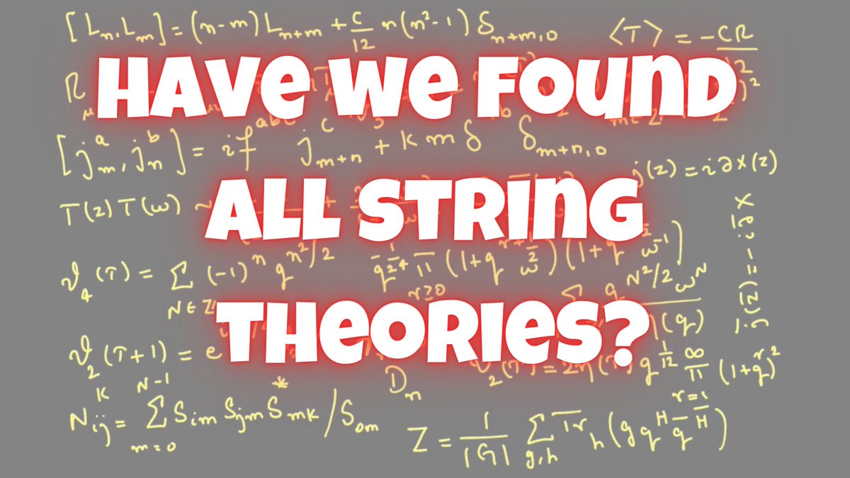 Superconformal Hassaan (he,him) on Twitter: ""Have we found all string theories?" This brief ...