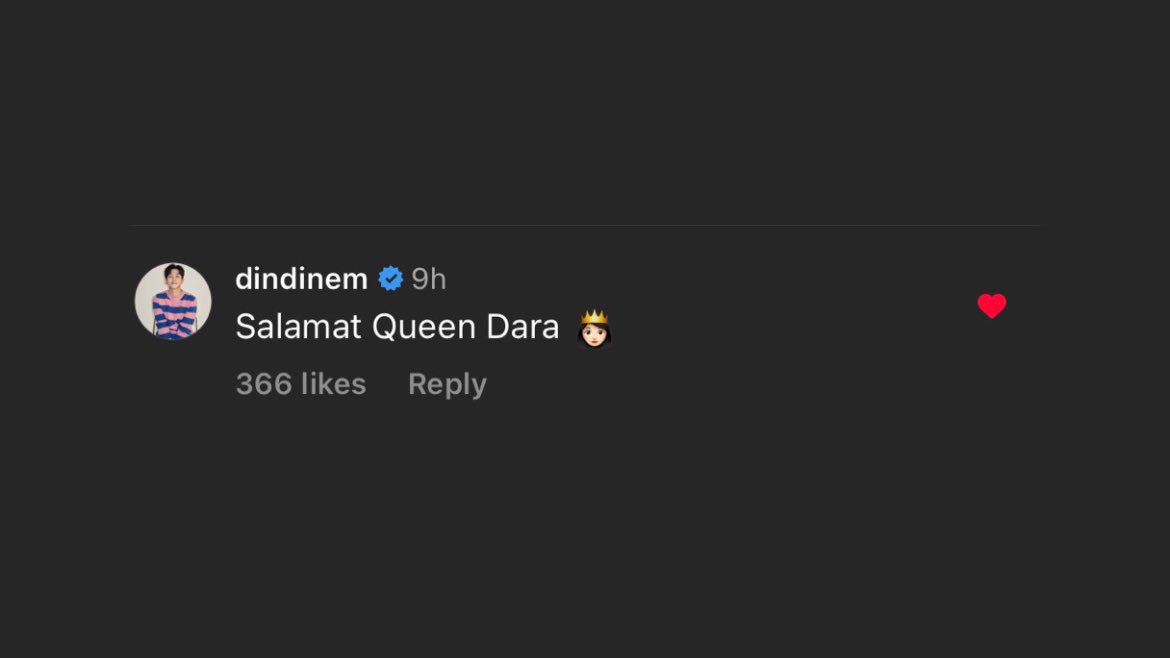 🌴 on Twitter: "Dindin left a comment at Dara's recent post. "Thank you Queen Dara 👸🏻“ # ...