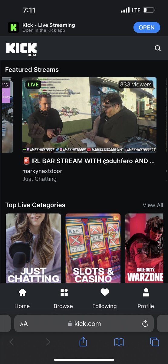 MarkyNextDoor on Twitter: "Front page of kick we 3 drinks in come thru http://kick.com ...