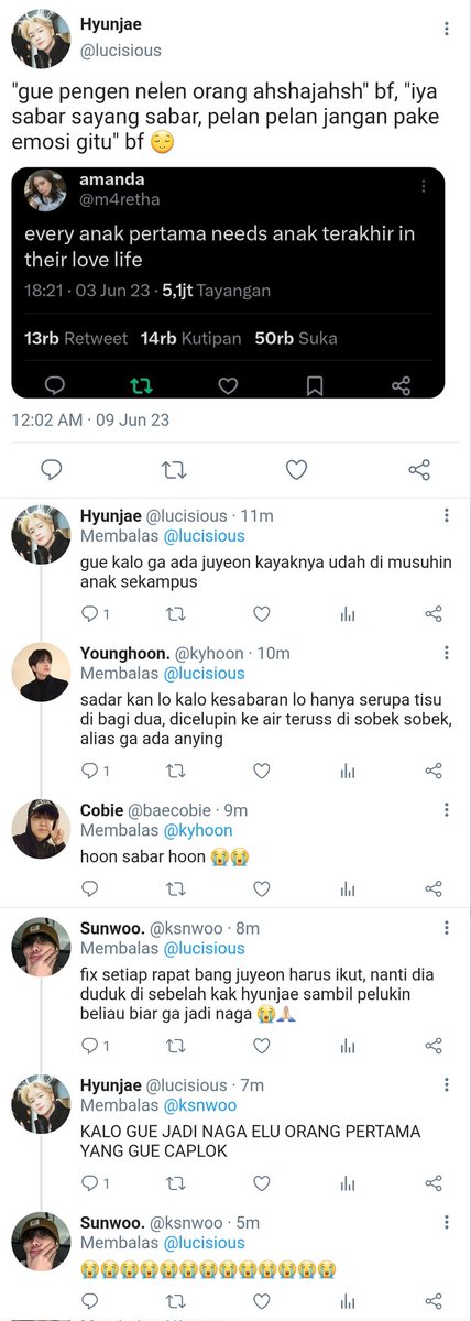 ara. on Twitter: "Jumil two tweets au 💫 Every emosian bf needs "tenang sayang, pelan pelan" bf 😌"