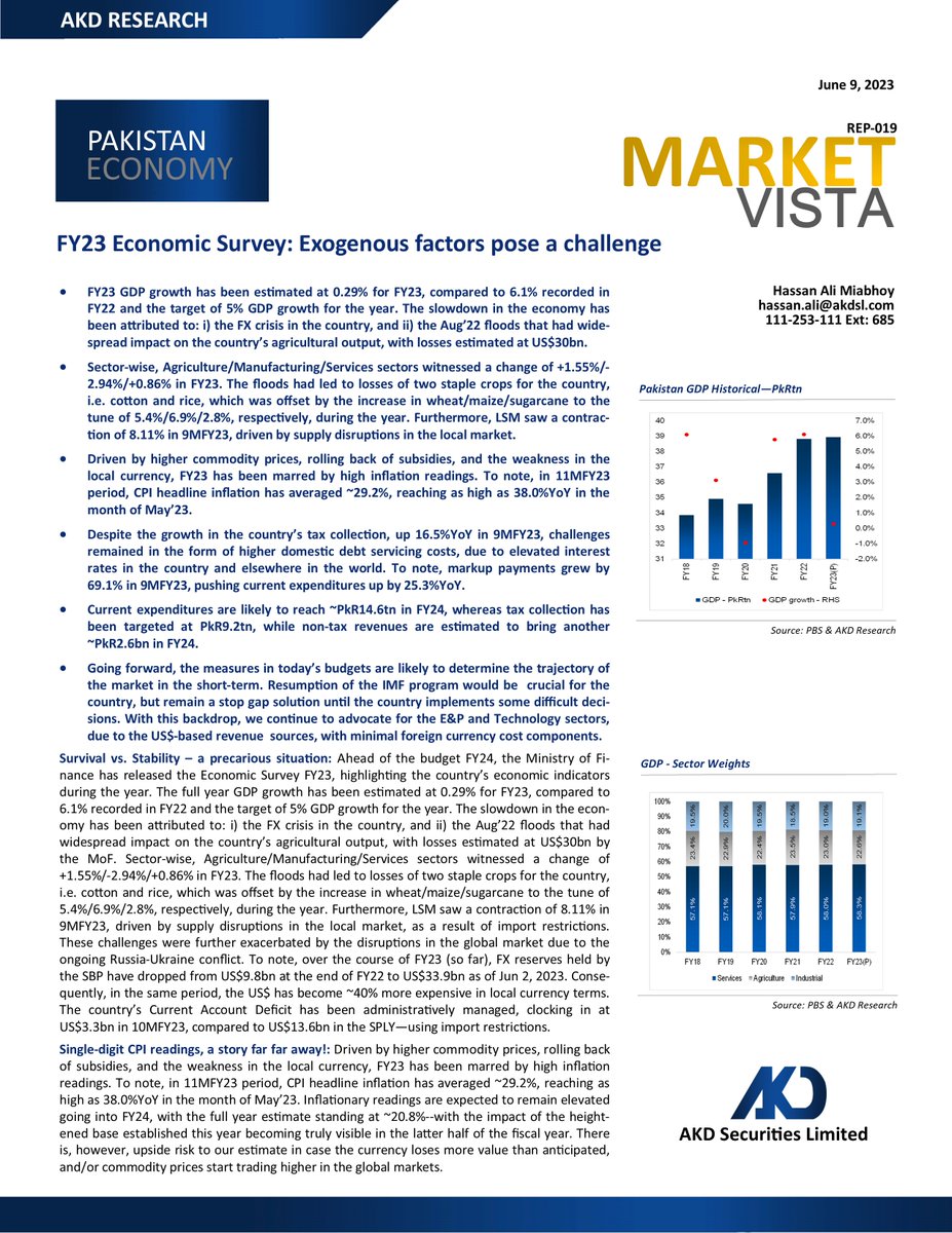 AKD Securities on Twitter: "FY23 Economic Survey - Exogenous factors pose a challenge FY23 GDP ...