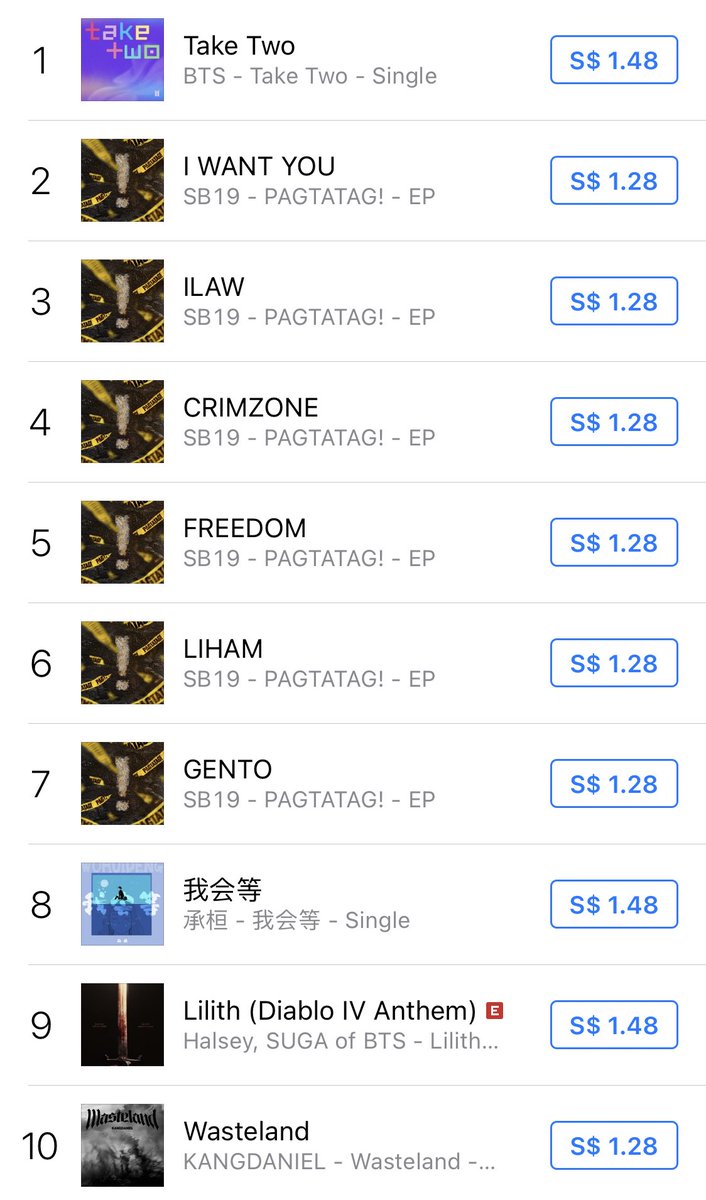 A'TIN Singapore on Twitter: "🇸🇬 [ Singapore iTunes ] ⚠️ “Pagtatag!” is currently #1 in the ...