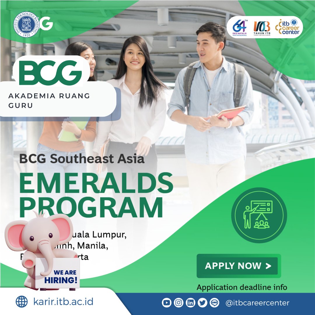ITB Career Center on Twitter: "[JOB VACANCY] BCG Southeast Asia is ready to welcome you to our ...