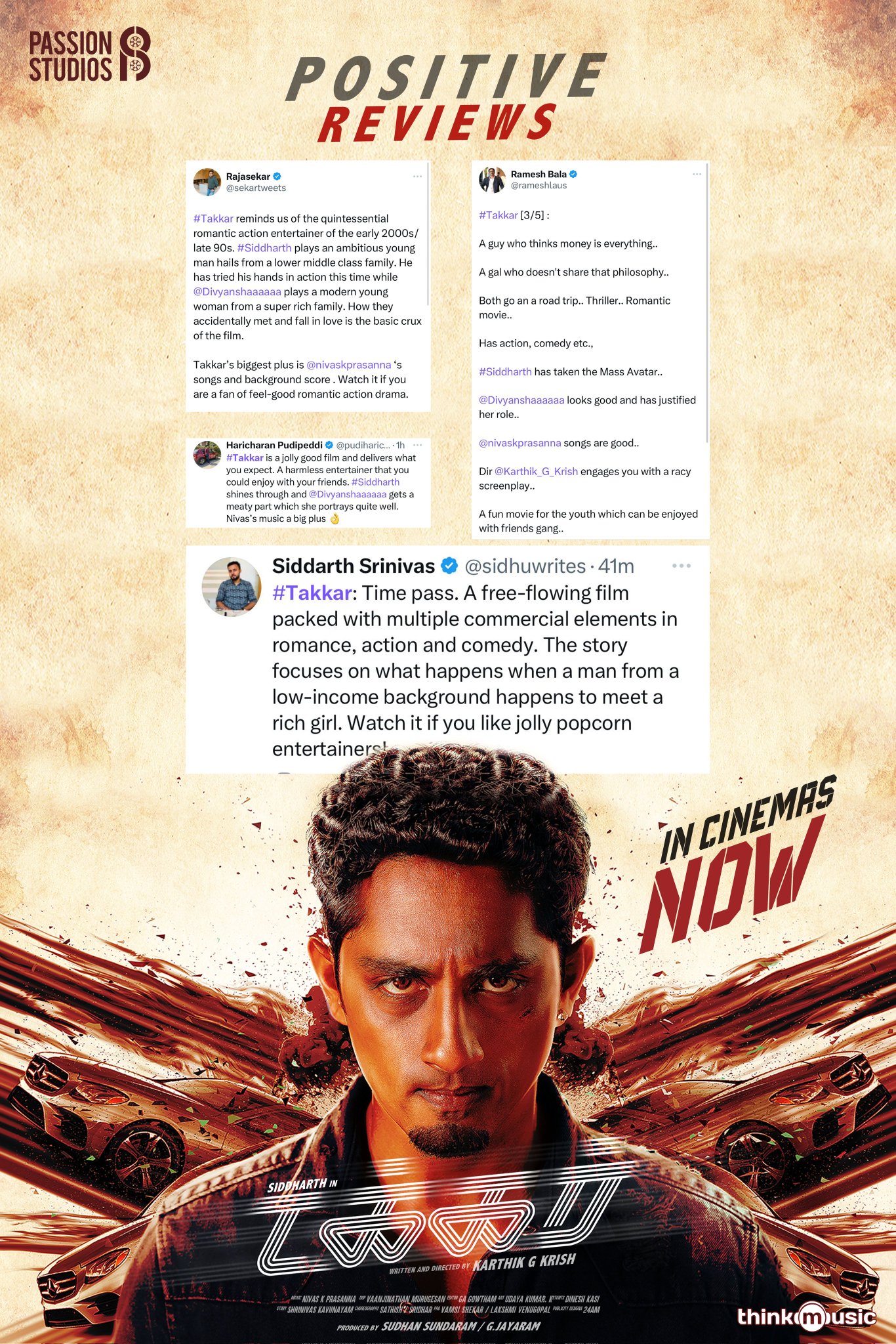 Tamil TV Channel Express on Twitter: "#Takkar gets Positive Reviews 🤩 In Cinemas Now Directed by ...