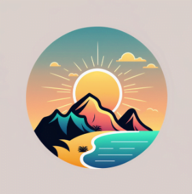 Robin Delta on Twitter: "1. Abstract Logo Prompts Prompt: logo flat icon Mountain beach sun saw"