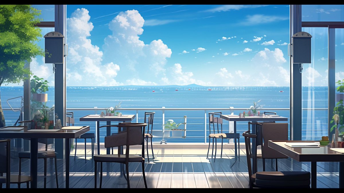 毎日投稿｜Kurucat｜Designer on Twitter: "「空の見えるカフェテラス」 Vtuber・配信の背景などいろんな場面で使える4点をご用意しました！ 商用利用OK、加工編集 ...