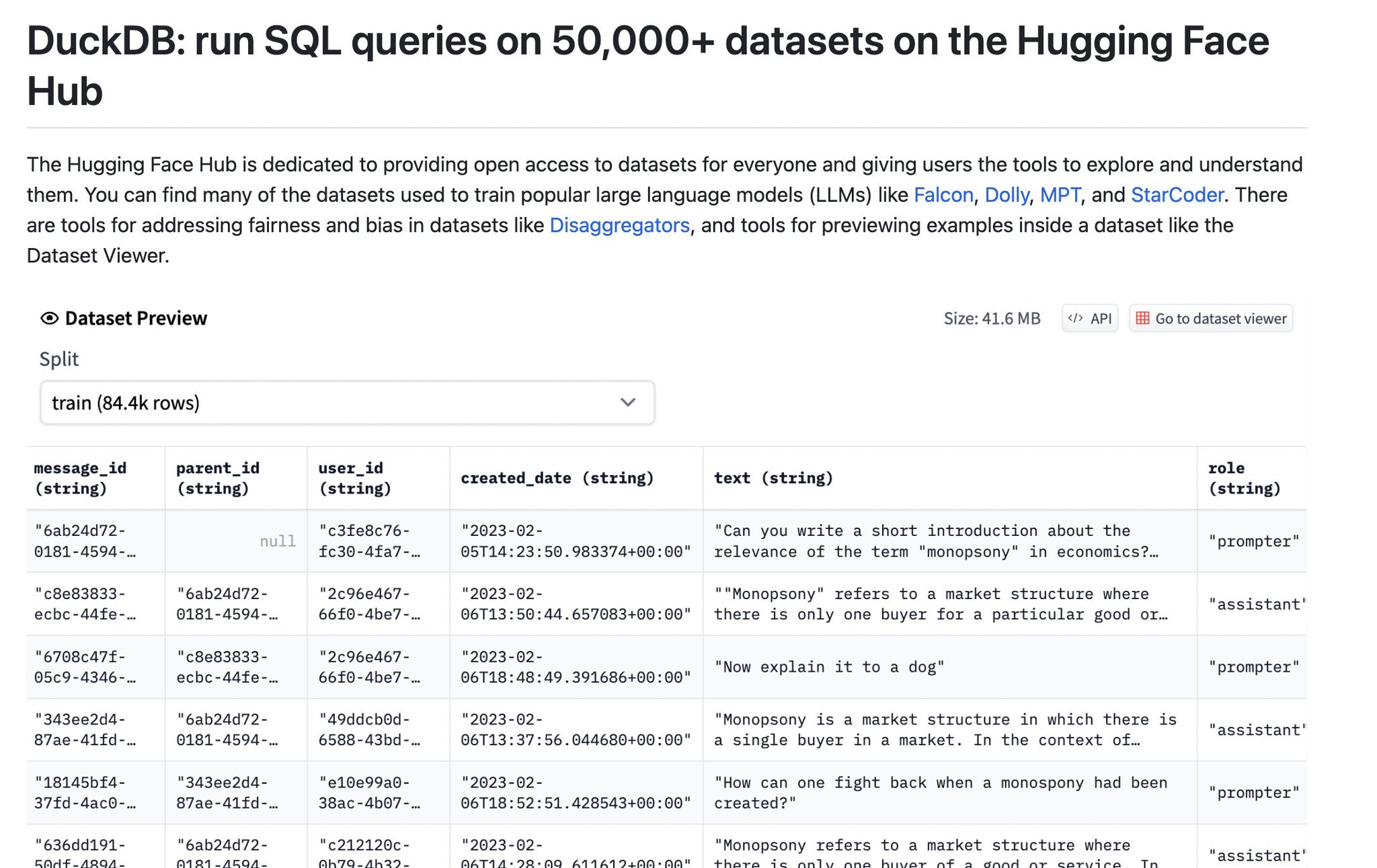 TuringPost on Twitter: "Have you heard about DuckDB @huggingface? With it, you can run SQL ...