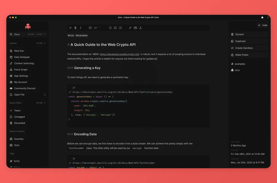 Madewithvuejs On Twitter Octo Is An Open Source Privacy Focused Knowledge Management App