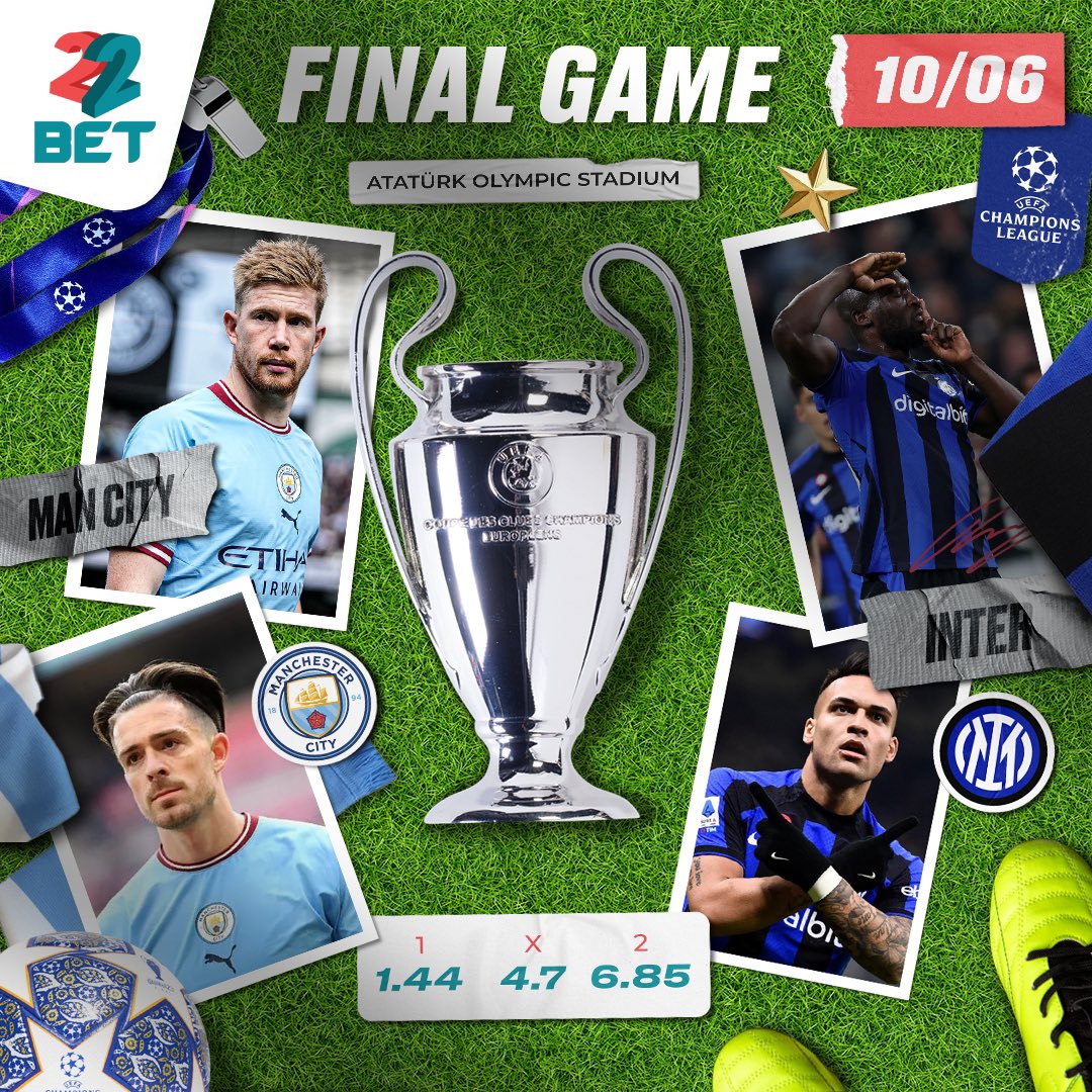 PlayMaker_Tips on Twitter: "RT @22betNaija: #ManCity face ⚔️ #InterMilan in the #UCLFinal in ...