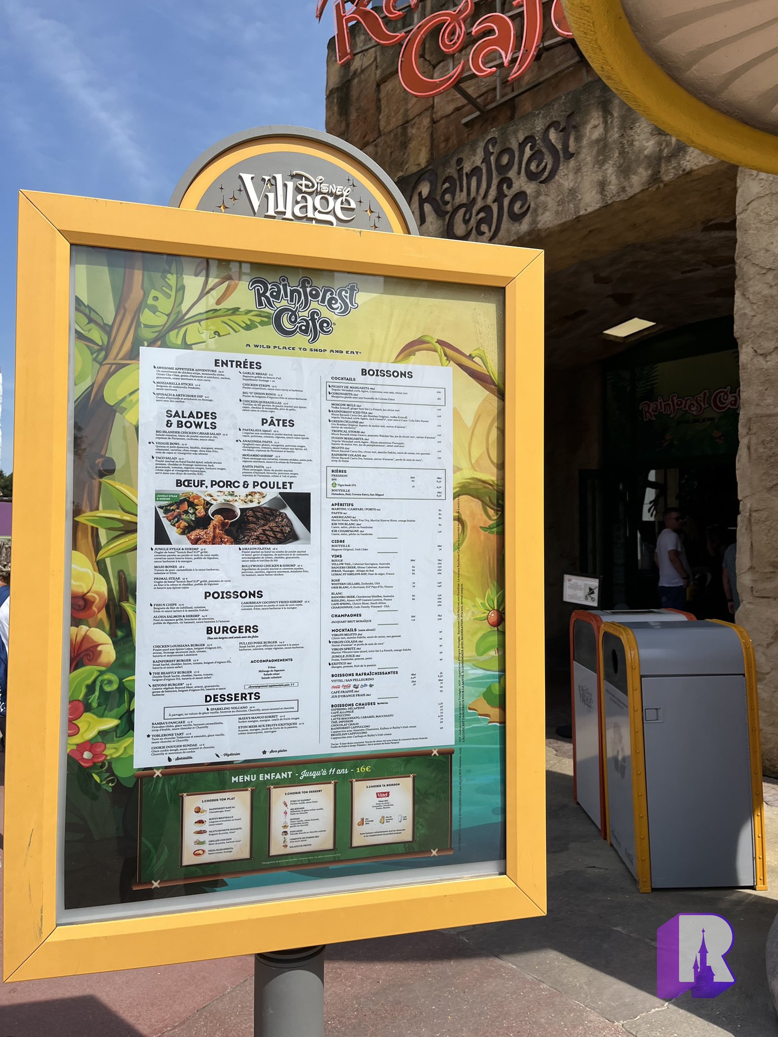 Disney World Rainforest Cafe Menu