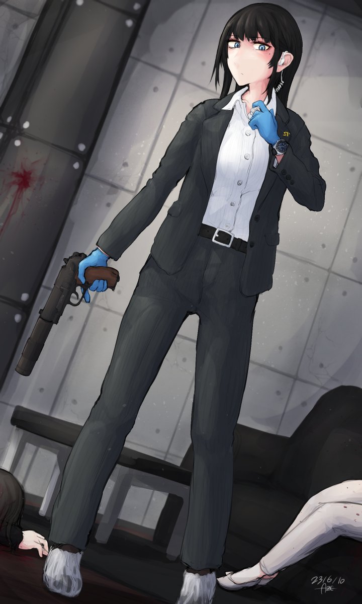 aze on Twitter: "Skeb納品しました!! お待たせしました!🙏 シチュ指定でした⬛️⬜️ありがとうございます ディパーテッドのあれとか好きなので楽しく描けました！ https ...