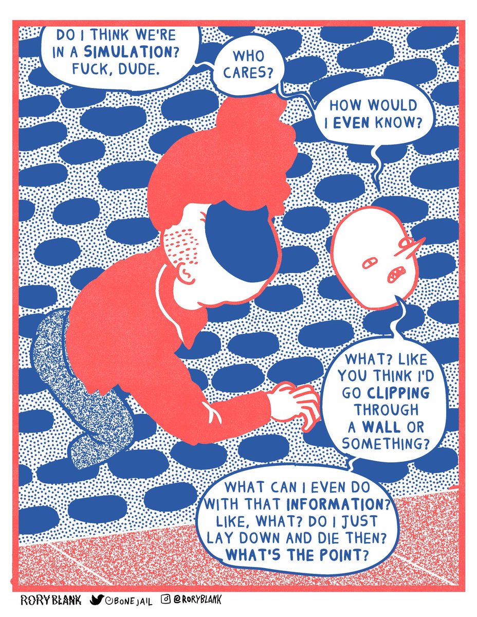 「living in a simulation (Rerun)」Rory Blankの漫画