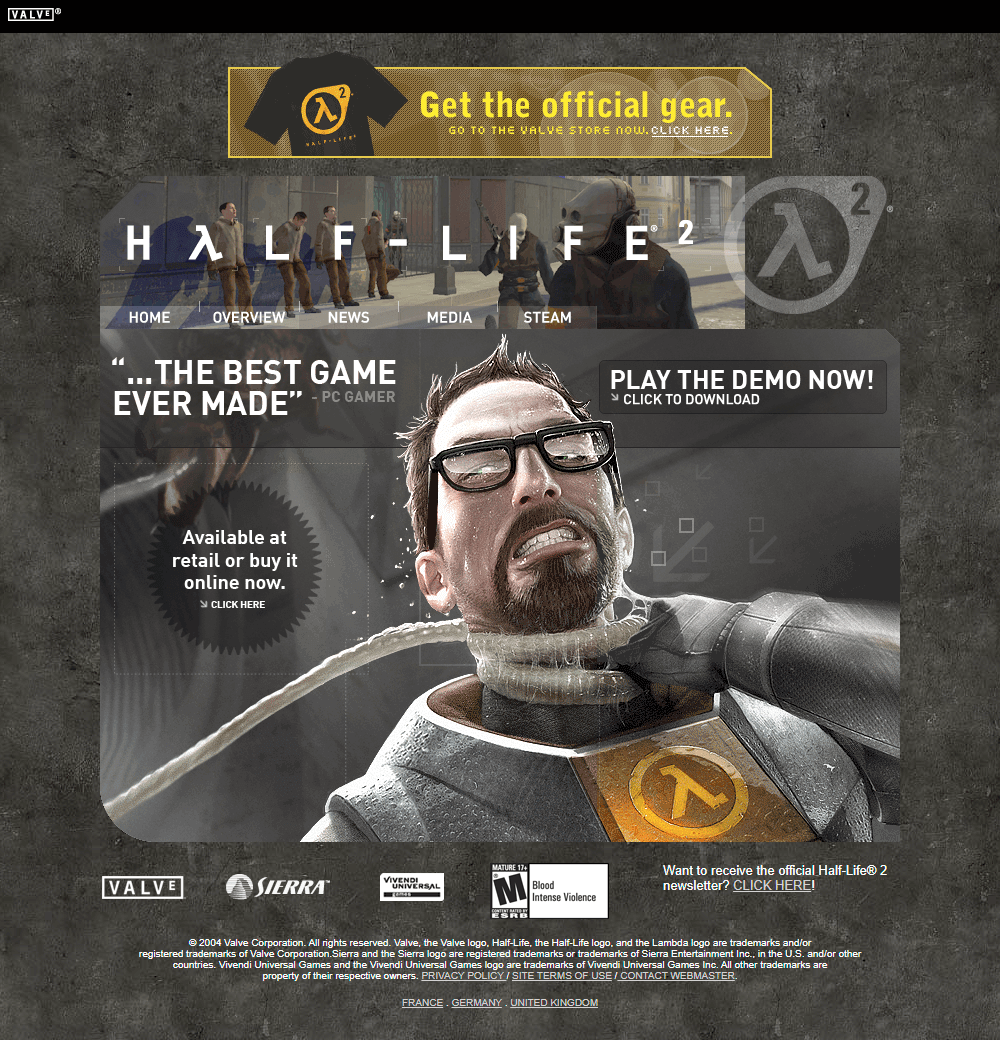 Web Design Museum On Twitter Half Life 2 In 2005 Webdesignhistory