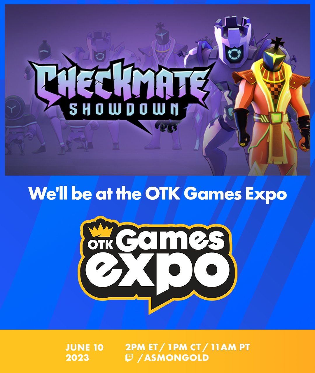 Checkmate Showdown 👊💥 Kickstarter is LIVE! on Twitter: "We're 1 HOUR away from the @OTKGamesExpo ...