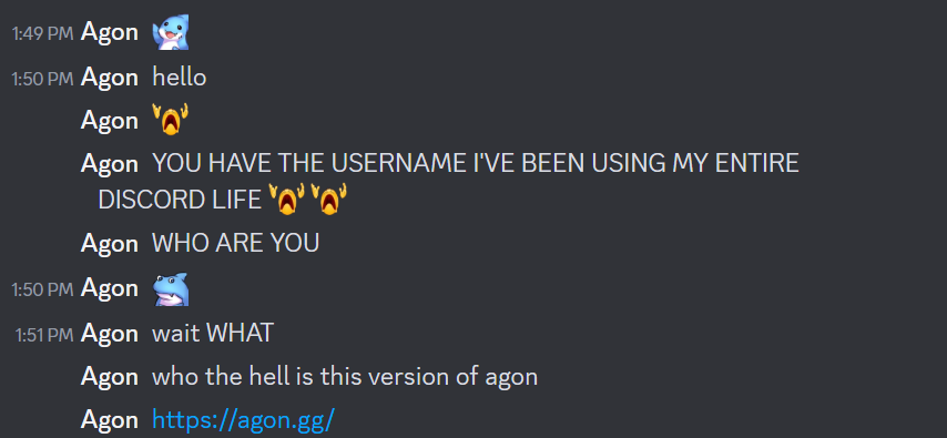 Agon on Twitter: "had a pleasant convo with my discord neighbor"