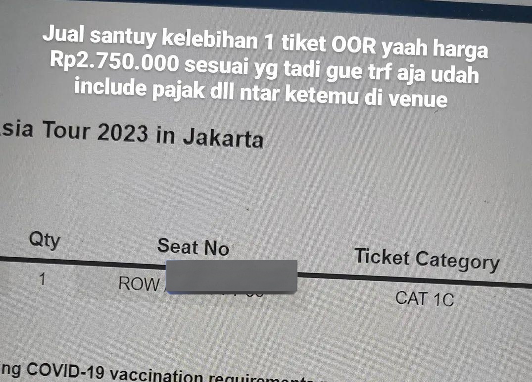 timeline spammer on Twitter: "[WTS] want to sell 1 tiket one ok rock OOR jakarta CAT 1C aku ...