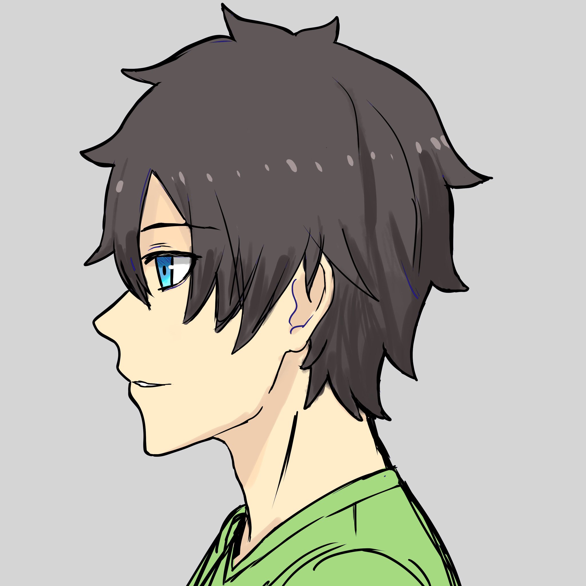 Cartoon Boy Face From The Side