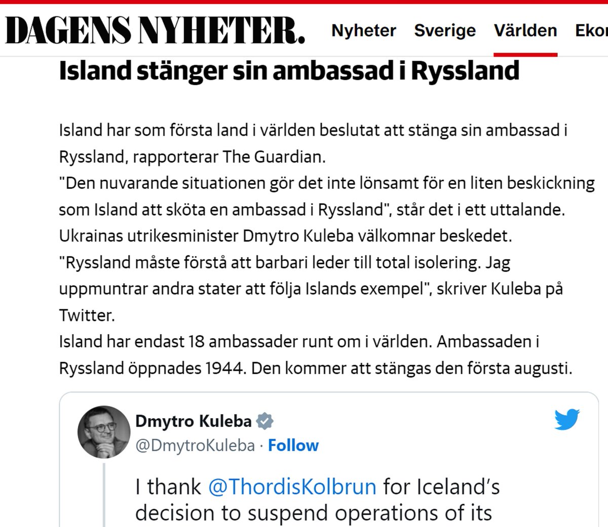 Jari Lairolahti on Twitter: "#Island har som första land i världen beslutat att stänga sin ...