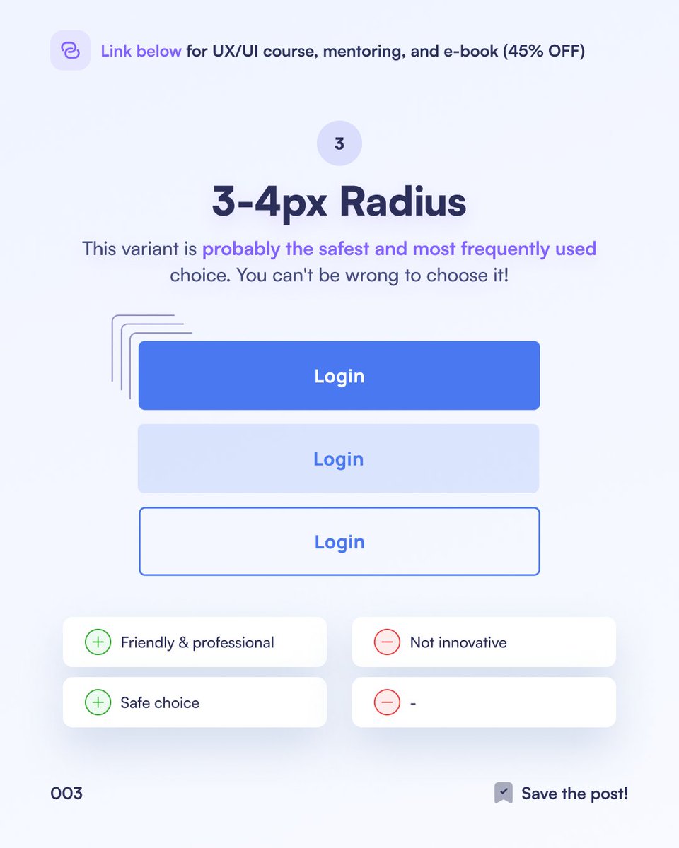 How to choose a corner radius for elements and components within your UI design ☄️ Retweets are ...