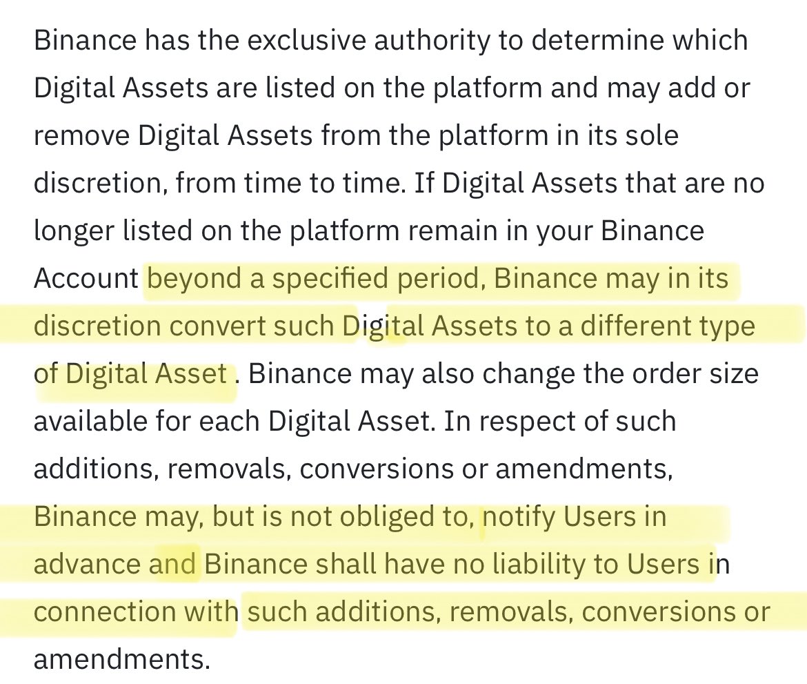 DIRTY BUBBLE MEDIA: GOOD LUCK, GOOD BYE. on Twitter: "🚨BINANCE CHANGED TERMS OF SERVICE ...