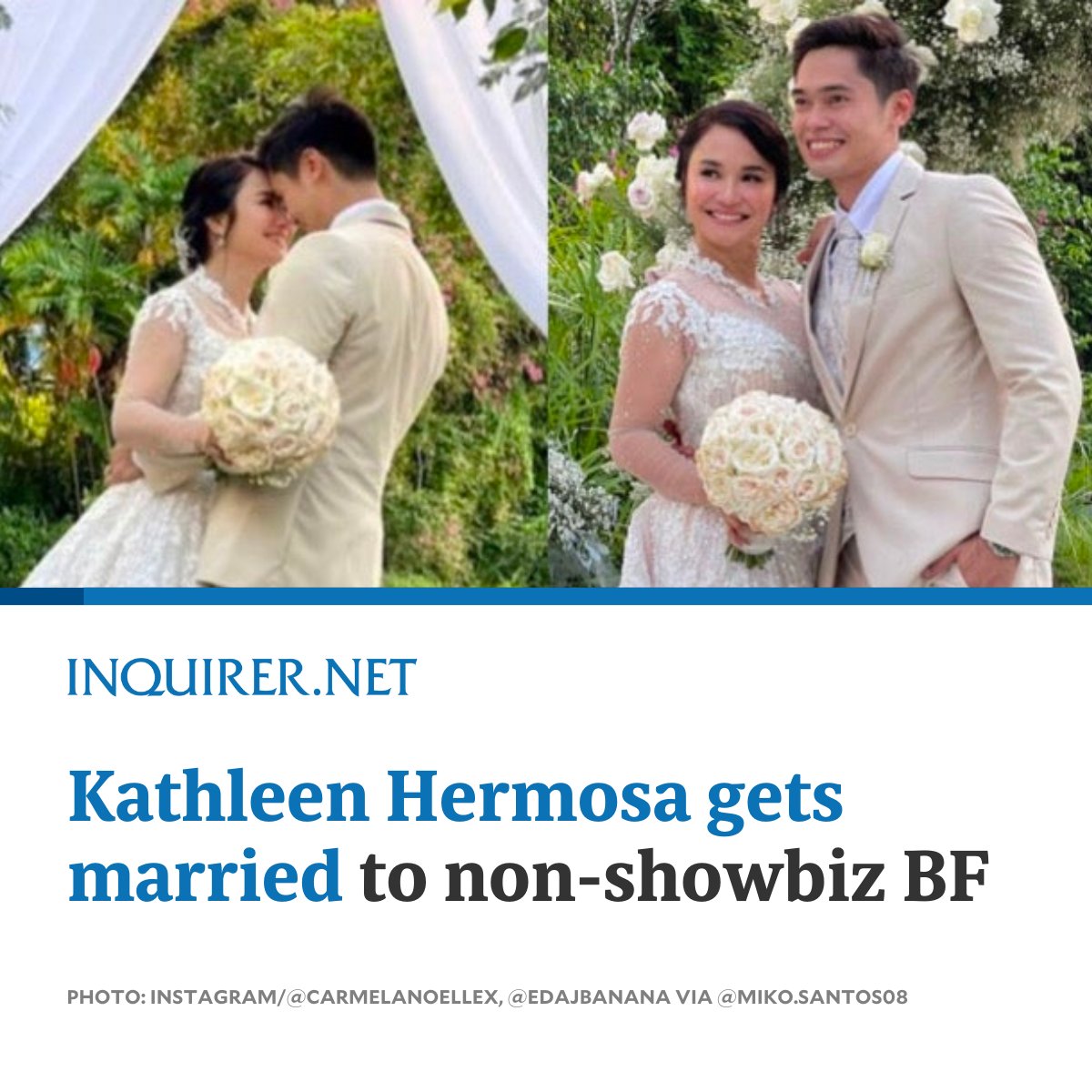 Inquirer on Twitter: "#ICYMI: Kathleen Hermosa has tied the knot with her non-showbiz fiancé ...