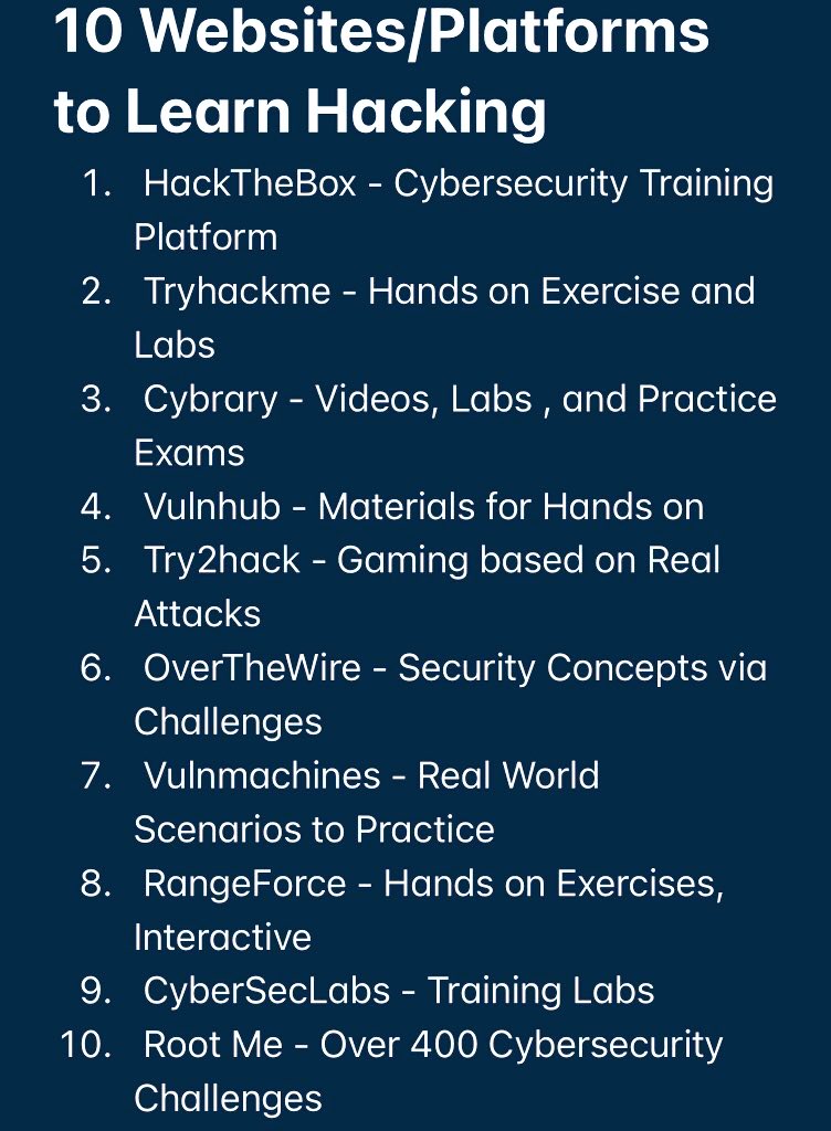 Security Trybe On Twitter 10 Top Websites Platforms To Learn Hacking