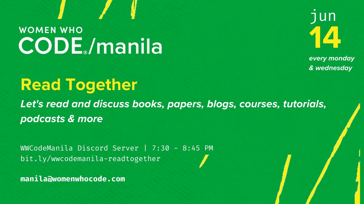 Women Who Code Manila on Twitter: " Read Together - June 14, 7PM Welcome to our book club! Let's ...