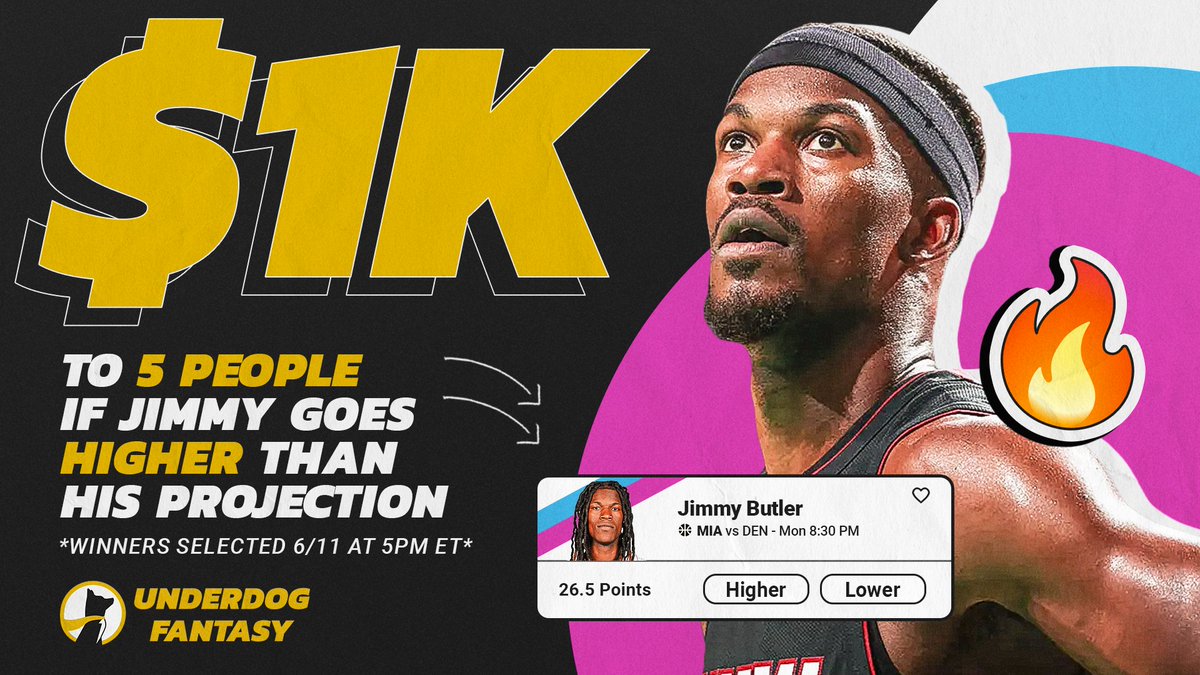 Underdog Fantasy on Twitter: "If Jimmy Butler scores more than 26.5 points in Game 5, we will ...
