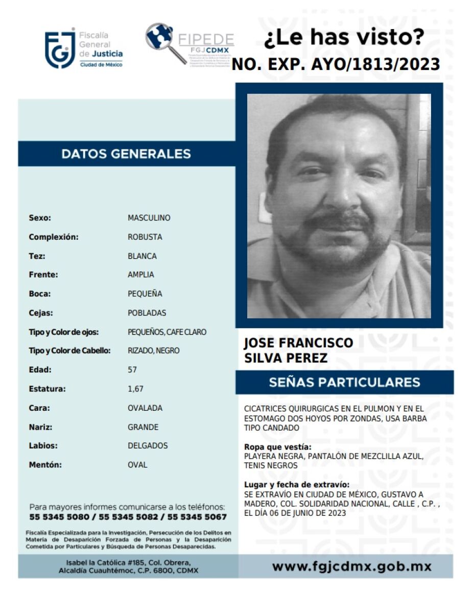 Fuerza Informativa Azteca on Twitter: "#DóndeEstá José Francisco Silva Pérez; se le vio por ...