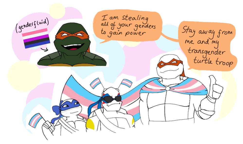 Dysfunctional Doodle ⭐️COMMISSIONS OPEN ⭐️ on Twitter: "Transgender turtle troop Doodles of my ...