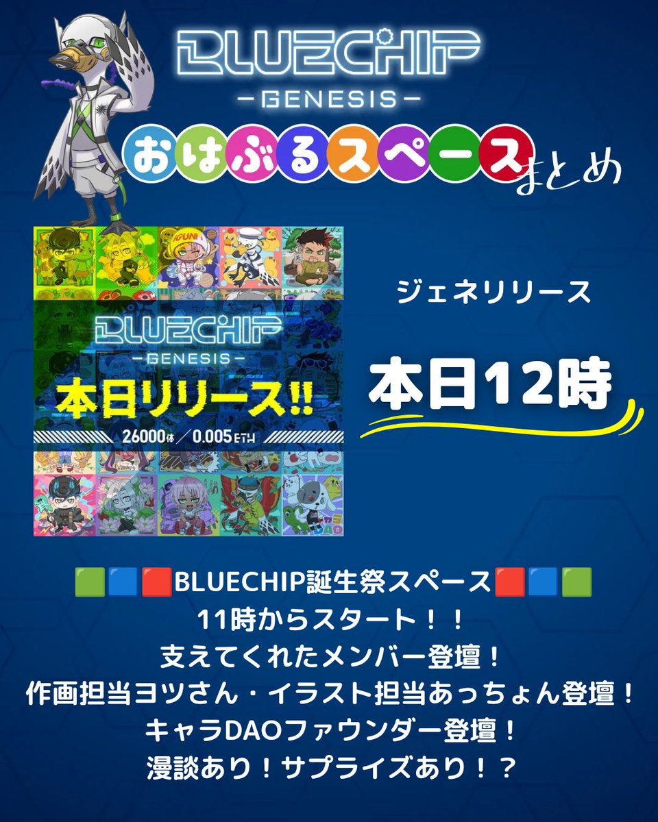BLUE CHIP official｜ブルーチップ公式 on Twitter: "☀️毎朝30分のルーティン #BC おはぶるスペース🍵☕️🫖 BLUECHIP -GENESIS- NFT ...