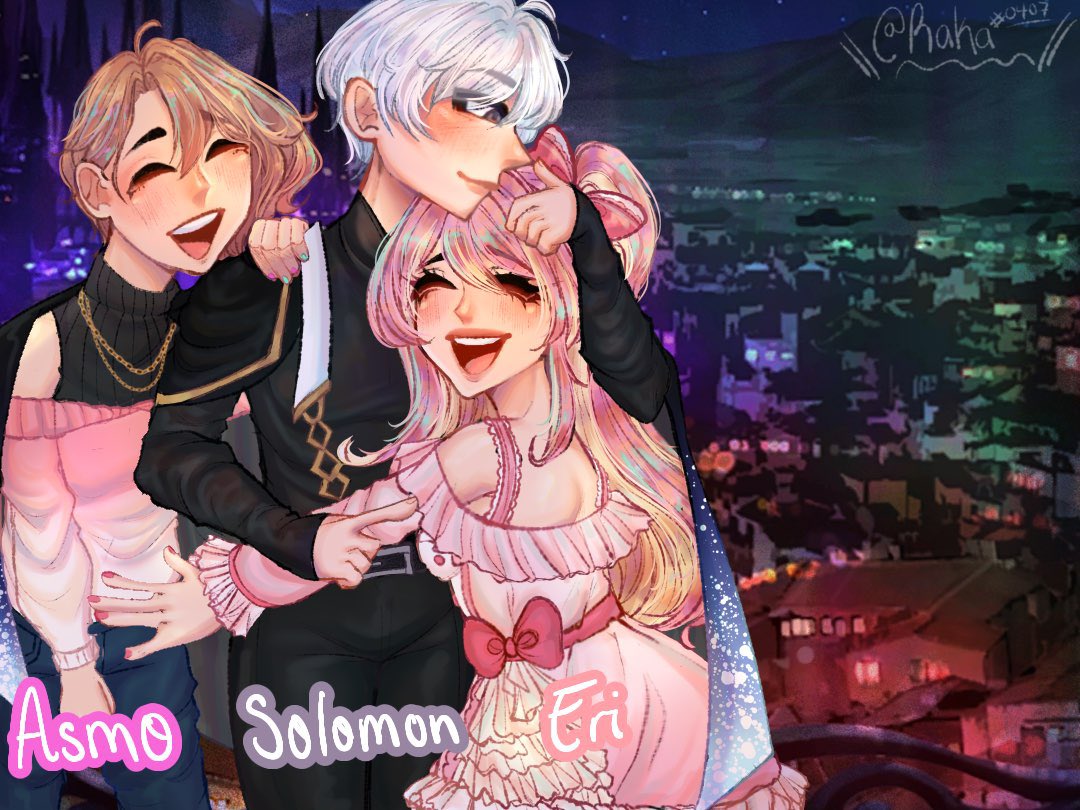 Princess Eri - Sol & Asmo’s Sweetheart on Twitter: "💝 Solomon x MC (Eri) x Asmodeus 💝 (aka Sol ...
